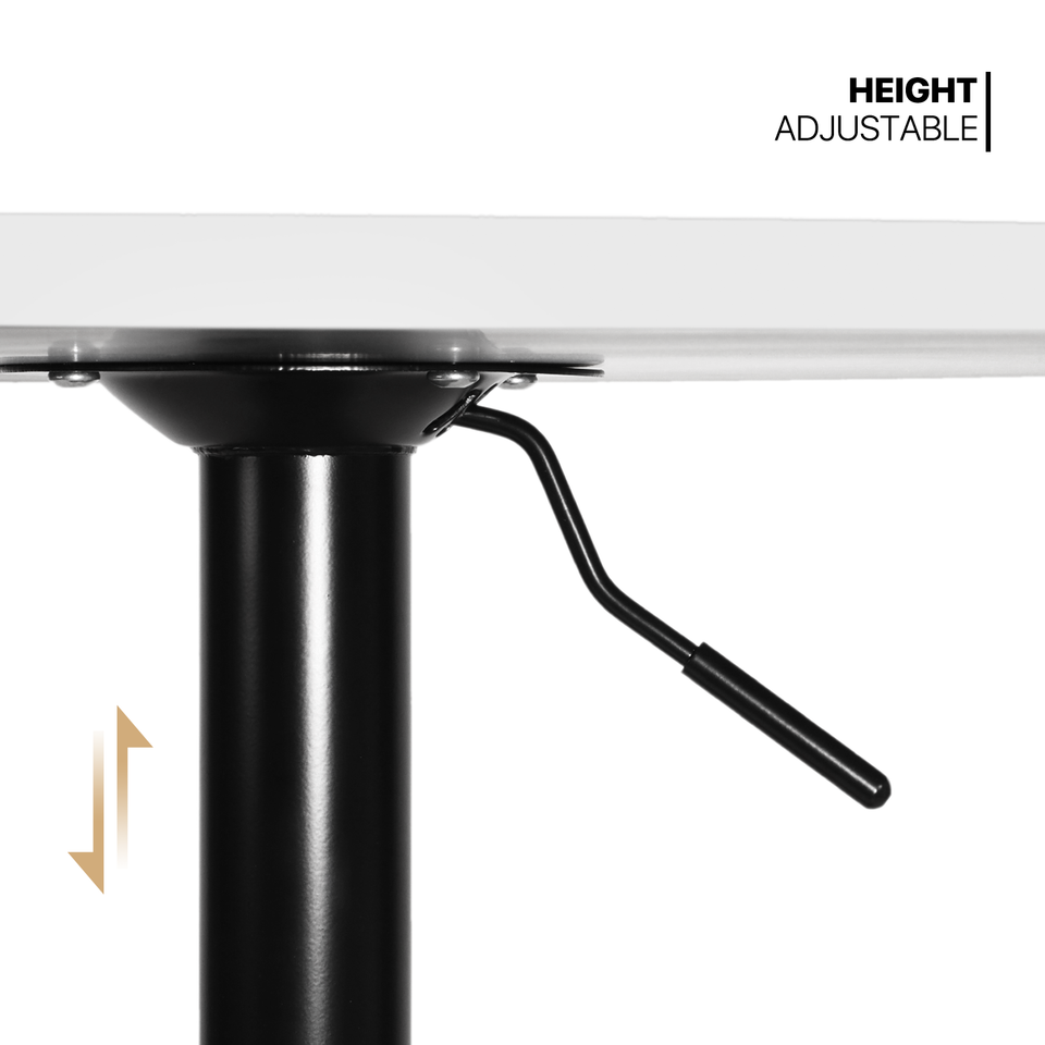 Adjustable Counter Height Bar Table Wood Round Tabletop Chrome Base Pub ...