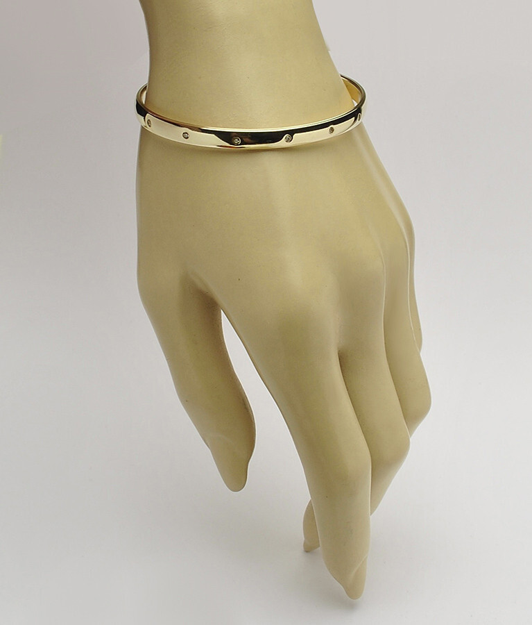 A Classic - 14k Flush set Diamond Bangle Bracelet | eBay