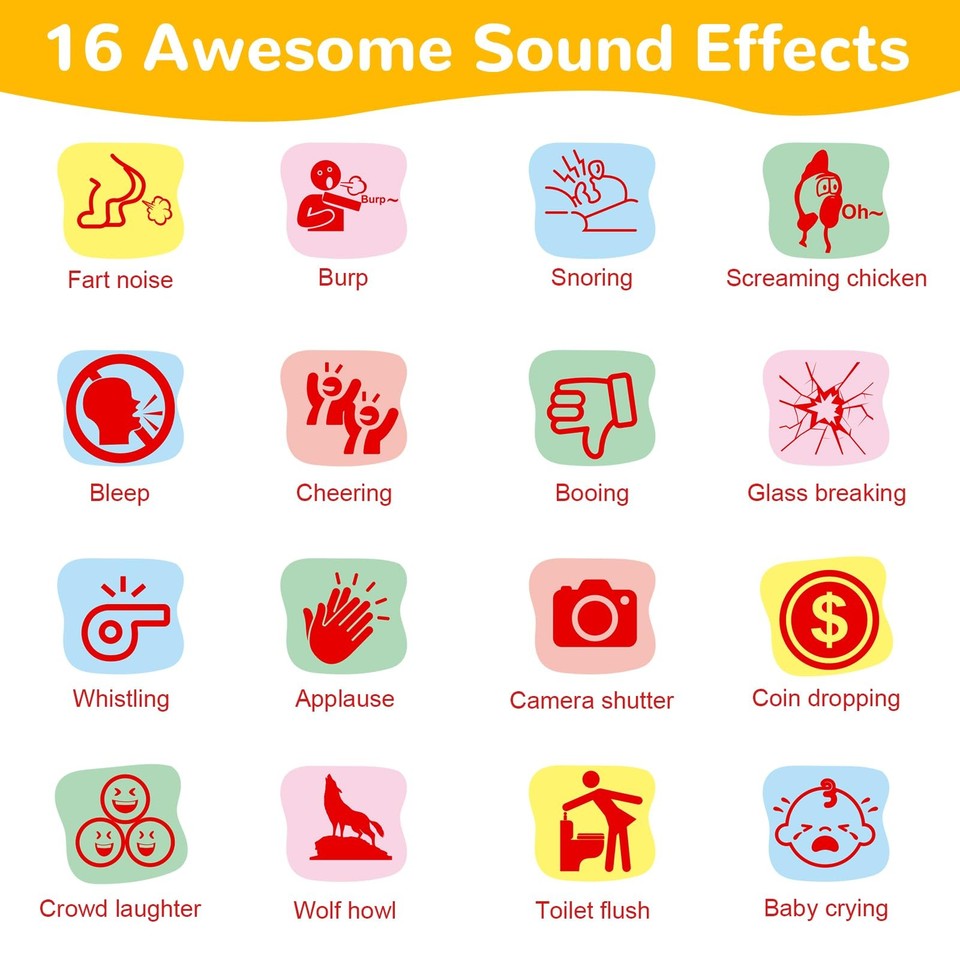 Sound Effects Machine - 16 Hilarious Sound Buttons for Kids - Pocket ...