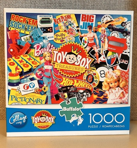 Buffalo Jigsaw Puzzle Toy Box Treasures Mattel 1000 Collage Crazy ...
