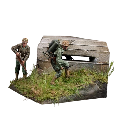1/35 WW2 US Marine Soldier & Bunker RESIN FIGURE MODEL KIT Unassembled ...