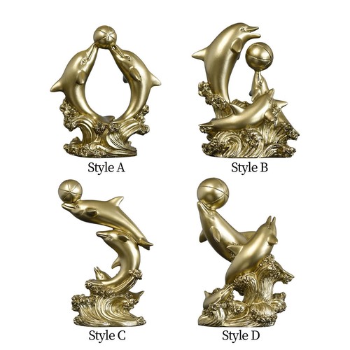 Dolphin Figurine Sea Animal Sculpture for Table Centerpiece Living Room ...