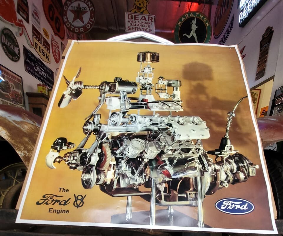 1936 Ford V8 Engine Poster New Original Hard To Find | eBay