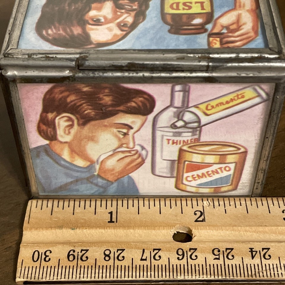 Vintage Rare Sick Humor Metal Drug Pill LSD Storage Stash Box Made In ...