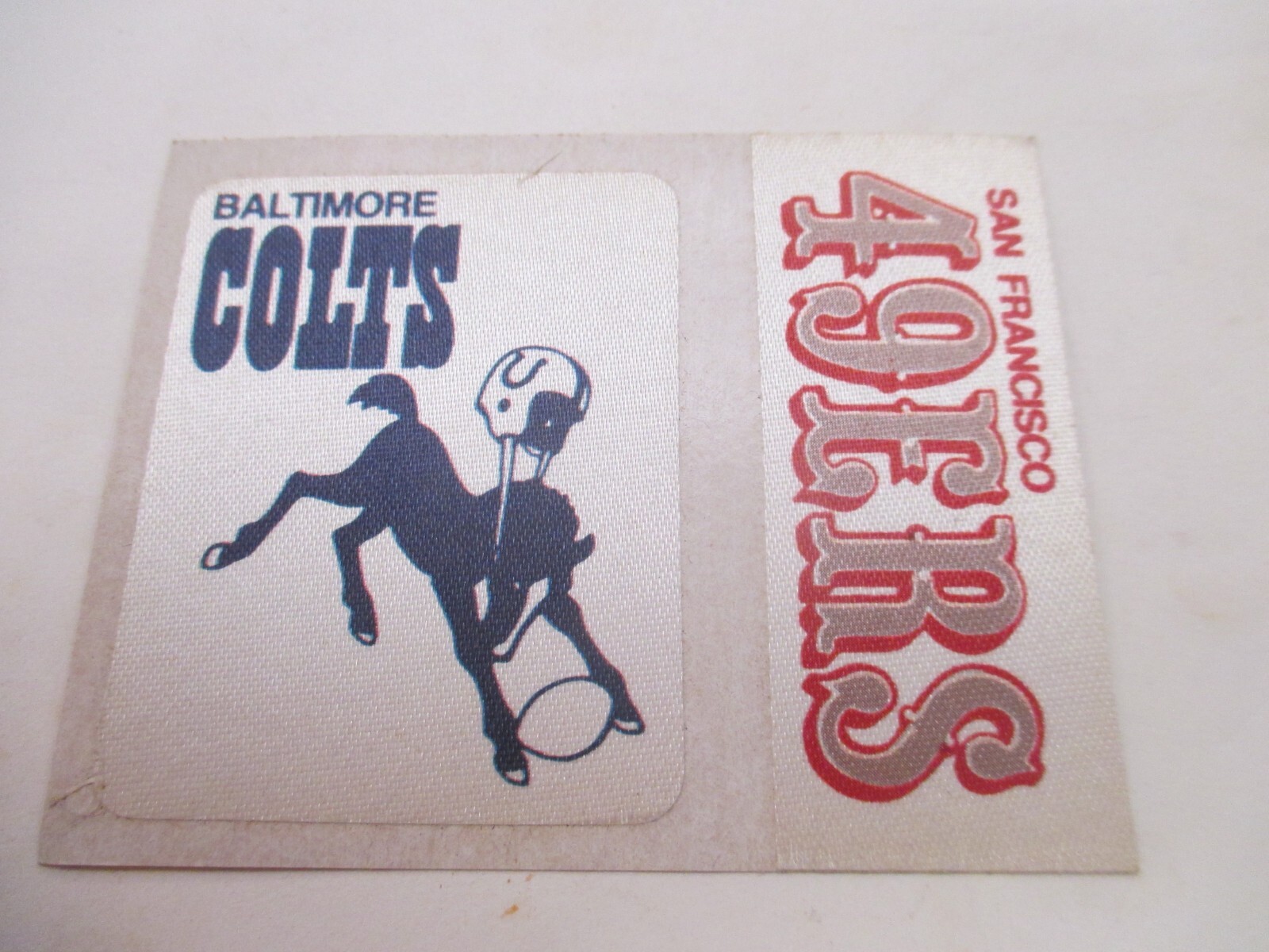 1972 Fleer NFL cloth patches -49ers/Baltimore Colts | eBay