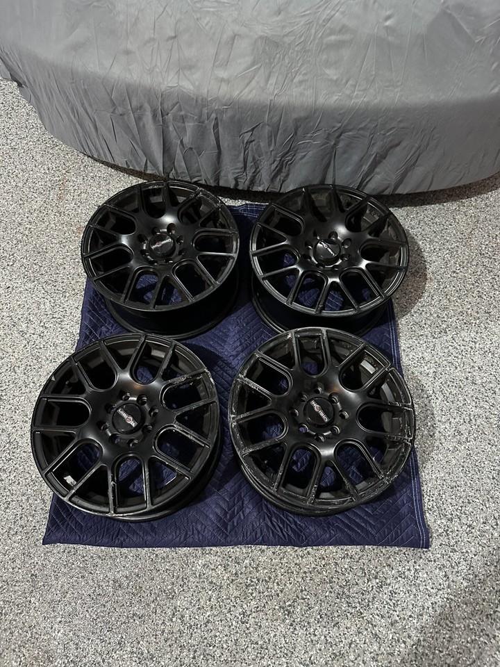 15x6.5 Vision 426H Cross 4x100/4x114.3 38 Matte Black Wheels Rims Set(4 ...