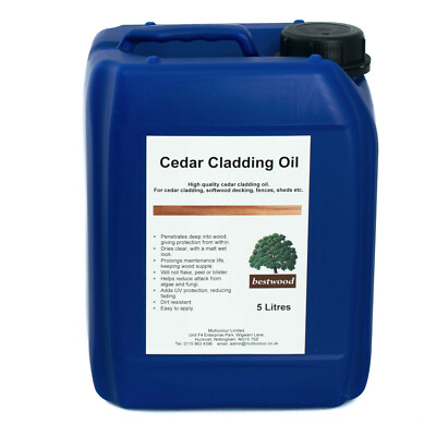 Cedar Cladding Oil, Bestwood, 5 Litre 5L, Professional Clear Protection ...