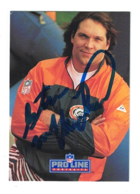 STEVE McMICHAEL Autograph 1991 Pro Line Card Chicago Bears HOF Auto ...