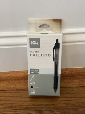 Office Depot Callisto Gel Ink 0.7mm Black Ink Retractable Pens 12-Pk ...