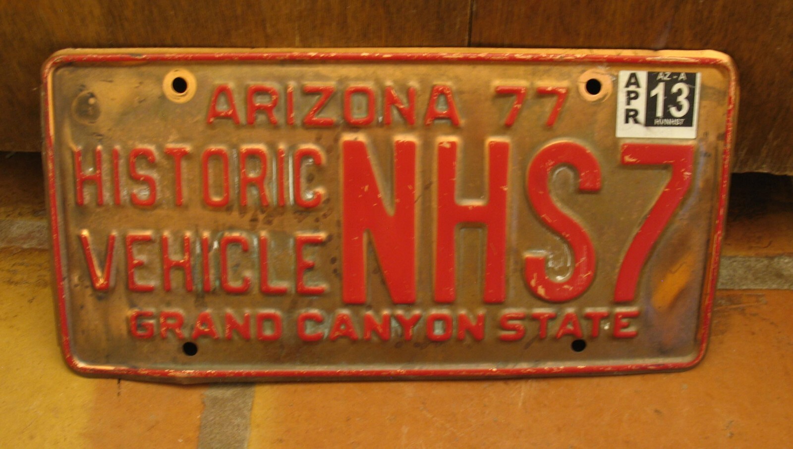 D16 - ARIZONA COPPER HISTORIC VEHICLE LICENSE PLATE NHS7, Used ...