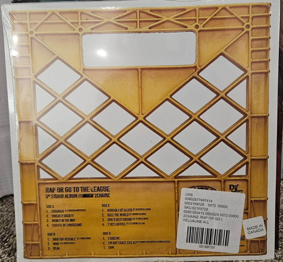 2 Chainz - Rap or go to the League 2XLP 12" vinyl sealed yellow vinyl ...
