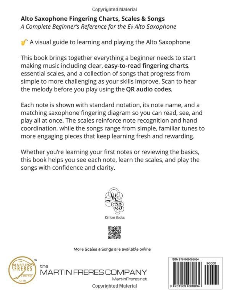 Alto Saxophone Fingering Charts, Scales & Songs: a Complete Beginner'S ...