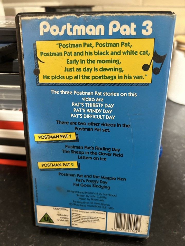 Postman Pat 3 VHS - Original Vintage BBC TV series release video tape ...