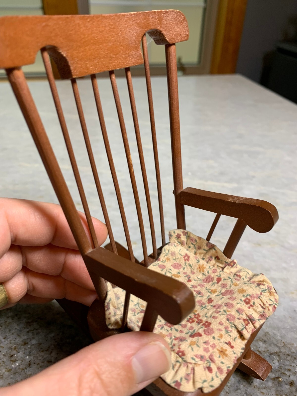 Vintage 1980s 1990s Woode Wooden Doll Bear Rocking Chair 6.5"T | eBay