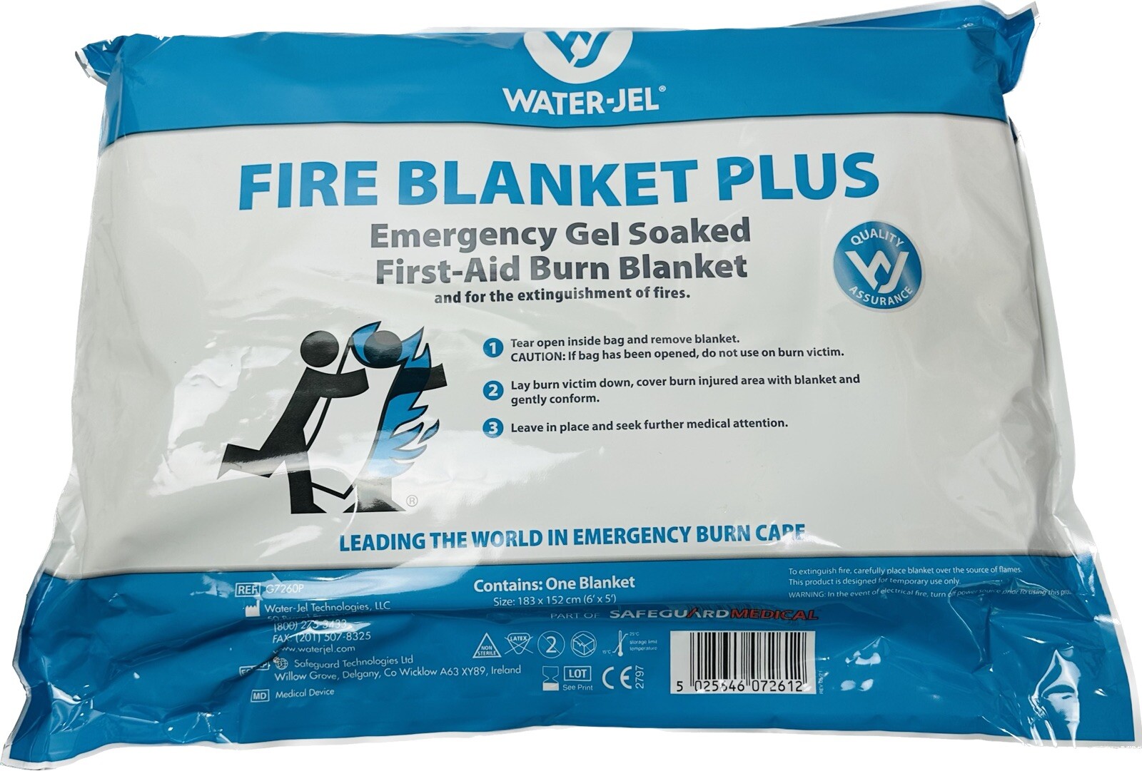 WaterJel Fire Burn Blanket Plus P7260-1 Medical 6' x 5' Safety EXP 11/ ...