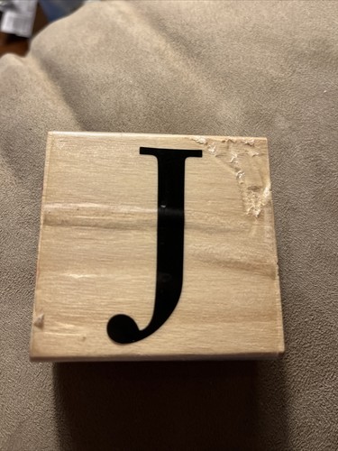 Monogram / Initial Wood mounted Rubber Stamp “J” | eBay