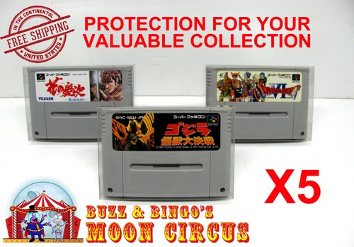 5X NINTENDO SUPER FAMICOM GAME CARTRIDGE - CLEAR PROTECTIVE BOX ...