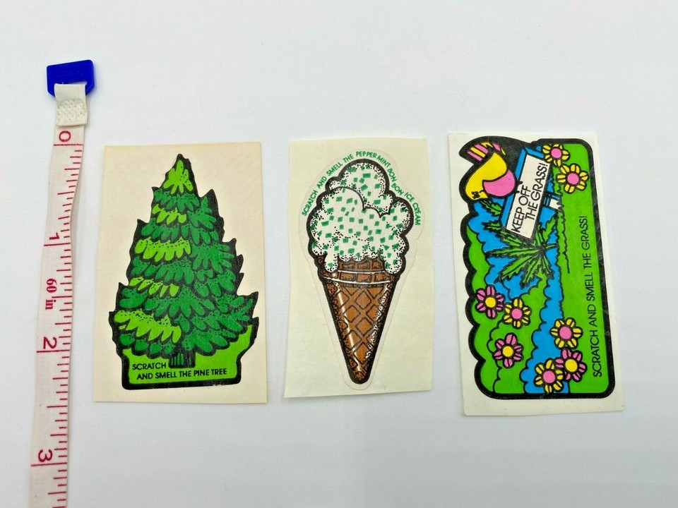 VINTAGE 1980'S SCRATCH SNIFF MELLO SMELLO & 3M - LARGE STICKERS ON ...