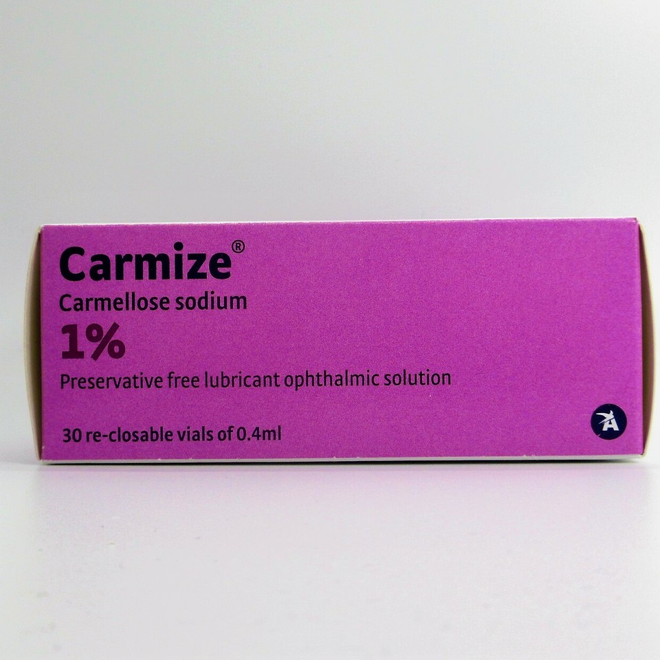 30 x Dry Eye Drops Carmize Carmellose Sodium, Tears RE-CLOSABLE Vials 0 ...