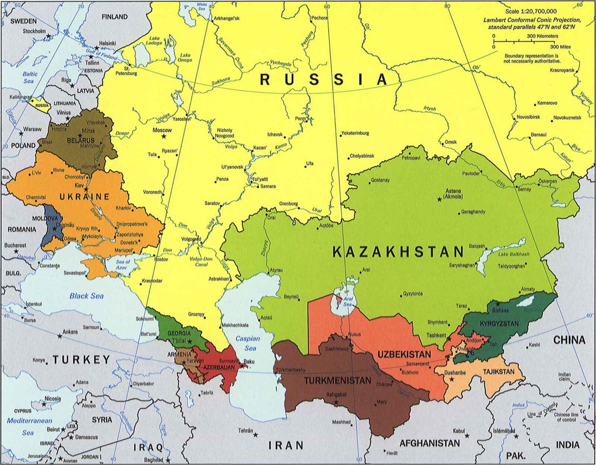 Map Of Russia Without Cities Russian Federation New World