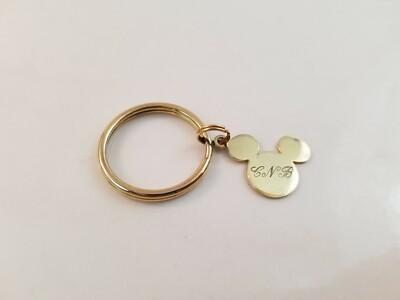 LNB Initials Monogram Mickey Mouse Keychain Key RIng Brass Tone Fast ...