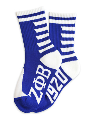 ZETA PHI BETA SORORITY BLUE TUBE SOCKS SORORITY SOCK GREEK TUBE SOCKS ...