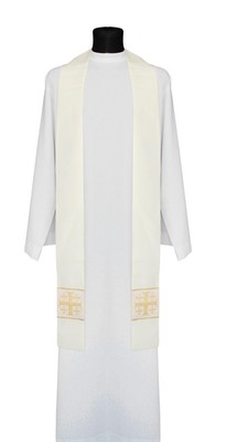 Cream Gothic Clergy Stole "Jerusalem Crosses" SZ1-K Vestment Stola ...