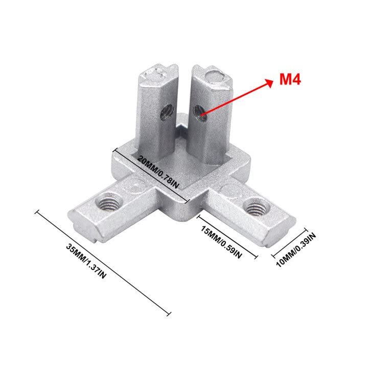T Slot Corner Bracket Connector For 2020 3030 4040 Aluminum Extrusion ...