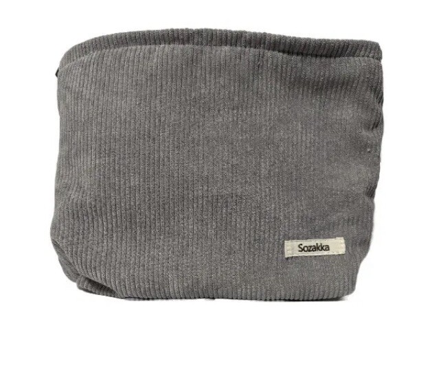 Sozakka Corduroy Cosmetic Bag with Zipper, great travel bag. Large Grey ...