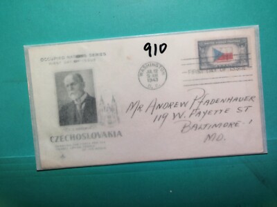 U. S. Stamp FDC 910 - Overrun Countries -Czechoslovakia - ArtCraft ...
