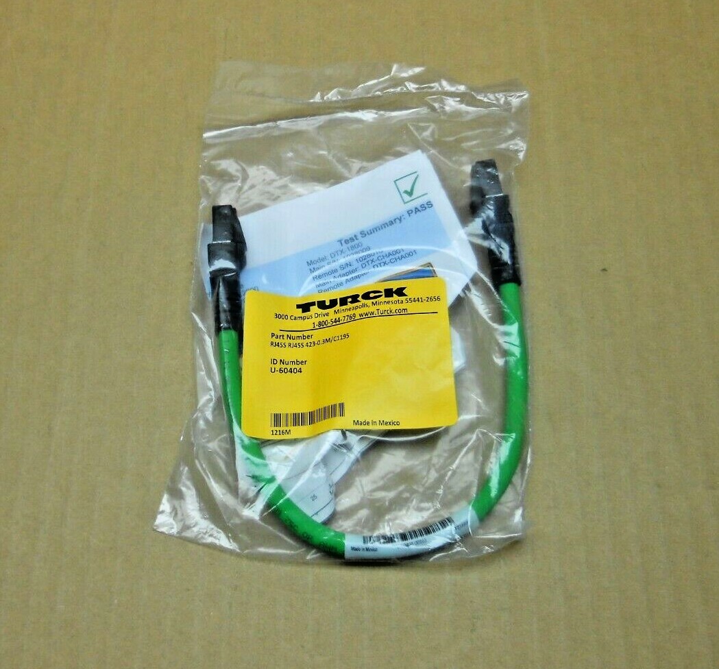 NEW TURCK RJ45S RJ45S 423-0.3M/C1195 U-60404 NETWORK HYBRID CABLE (6 ...