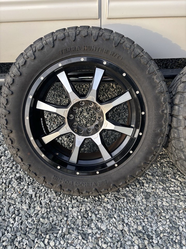 Used Set of 4 Black Silver Wheels and Tires 20x9 5x5.5” RAM 1500 | eBay