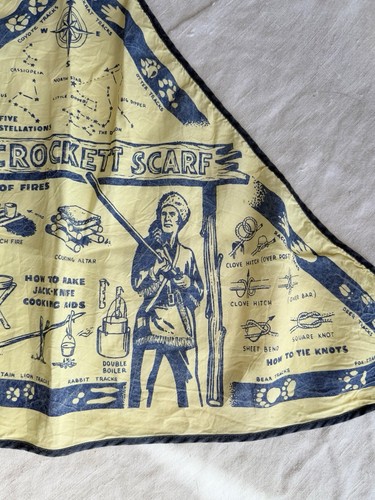 Davy Crockett Boy Scout vintage first aid silk neckerchief scarf | eBay