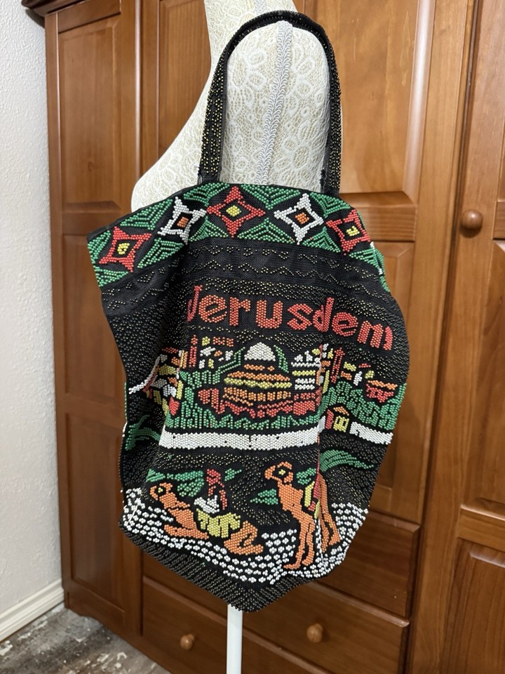 Vintage Beaded Jerusalem Israel Jew Jewish Tote Bag Beautiful Work | eBay