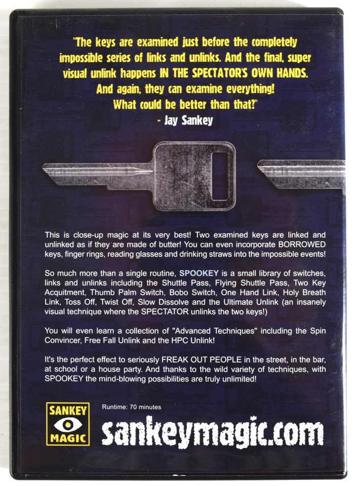 Jay SANKEY MAGIC - Sankey's SPOOKEY - Instructional DVD + Trick Keys | eBay