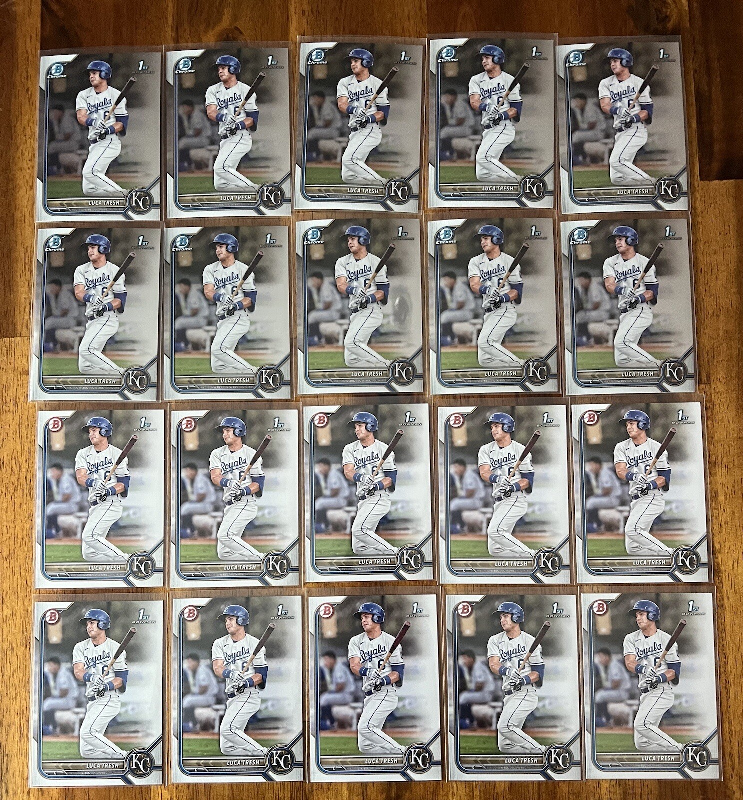 2022 Bowman Luca Tresh 1st Card lot (20) - Chrome & Paper KC Royals | eBay