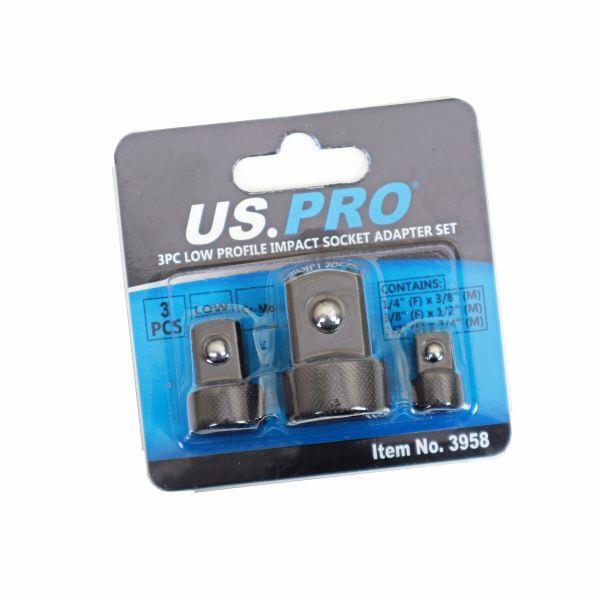 US PRO Tools 3pc Super Low Profile Impact Socket Adaptor Reducer ...