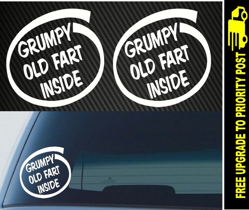 Grumpy Old Fart Stickers CAR 4x4 RV CARAVAN FUNNY DECALS | eBay Australia