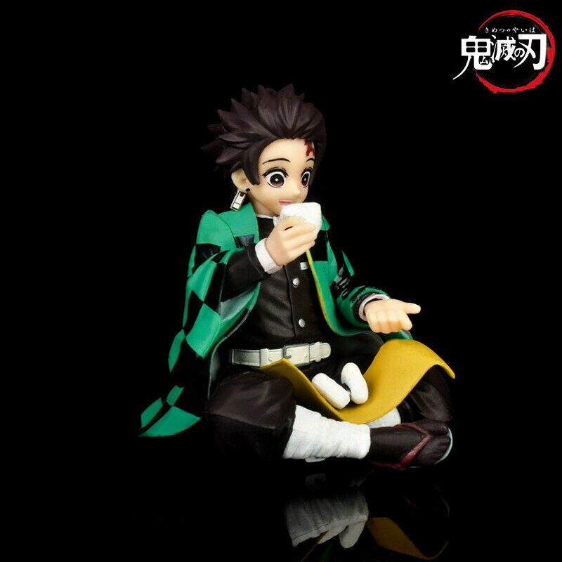 Demon Anime Slayer Kamado Tanjiro Eating Rice Balls Perching Sitting ...