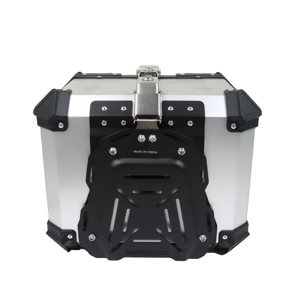 Motorcycle Silver Trunk Rear Tour Tail Box Luggage Aluminum Top Case ...