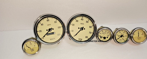 Smiths kit -Elec Temp Oil Fuel Amp Gauge 0-120kmh Speedo 0-80 RPM 100mm ...