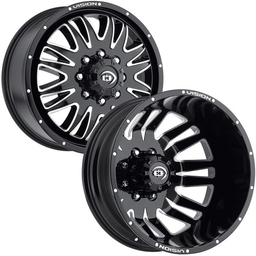 4-New 20" Vision 401 Rival Dually Wheels 20x8.25 8x200 Black Machined ...