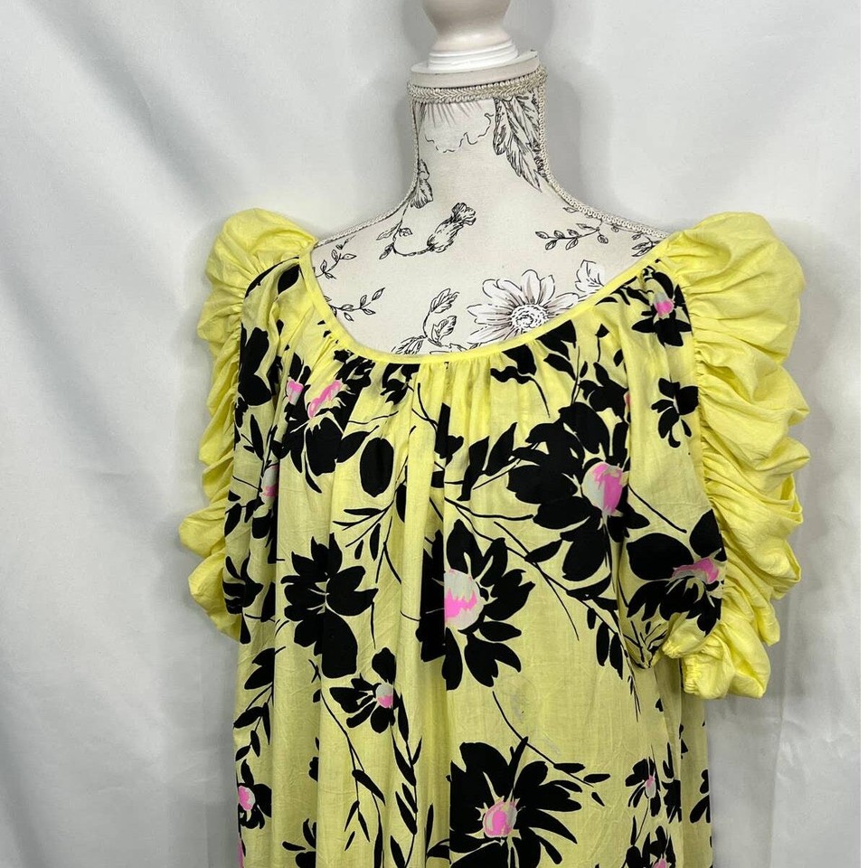Vintage Roseline S Petru Summer Mumu Puff Sleeves Hawaiian Dress Size S ...