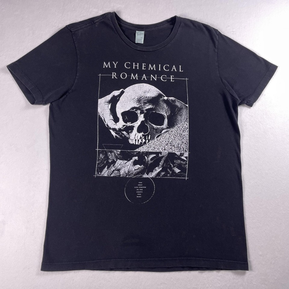 My Chemical Romance Band Tee Large Black Skull Emo Punk Rock MCR AFI ...