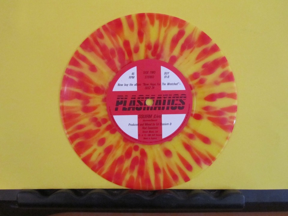 VHTF PUNK RED/YELLOW SPLATTER PS 45 Plasmatics Stiff 91 Monkey Suit ...