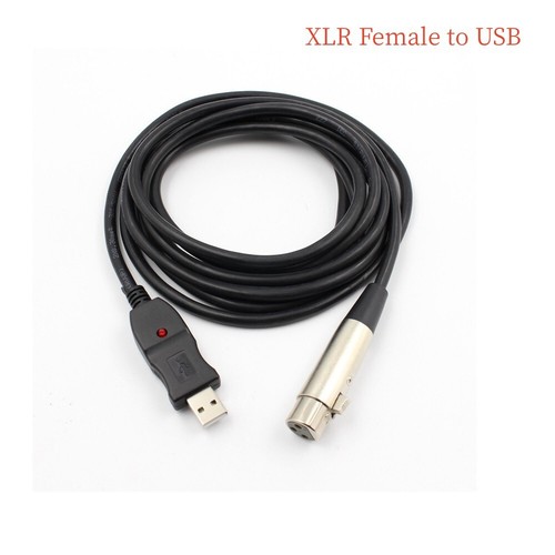 3M 10ft XLR Female to USB Audio Cable Microphone to USB Interface ...