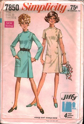 7850 Vintage Simplicity Sewing Pattern Misses 1960s Jiffy Simulated ...