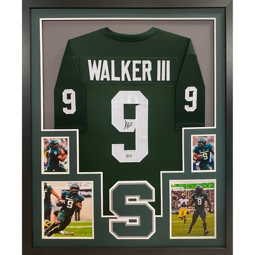 Kenneth Walker Framed Signed Michigan State Jersey Beckett Autographed ...