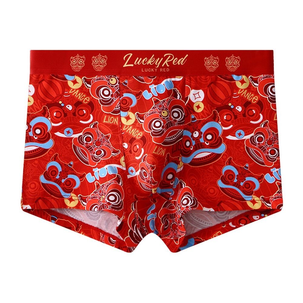 Soft and Comfortable Mens Cotton Red Boxer Briefs Underpants Oversized ...