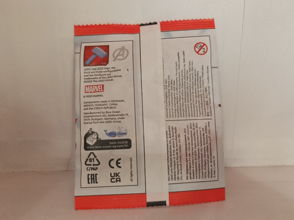 LEGO Sh815 Marvel Avengers Set 242318 Mighty THOR Mjolnir Hammer Bag ...